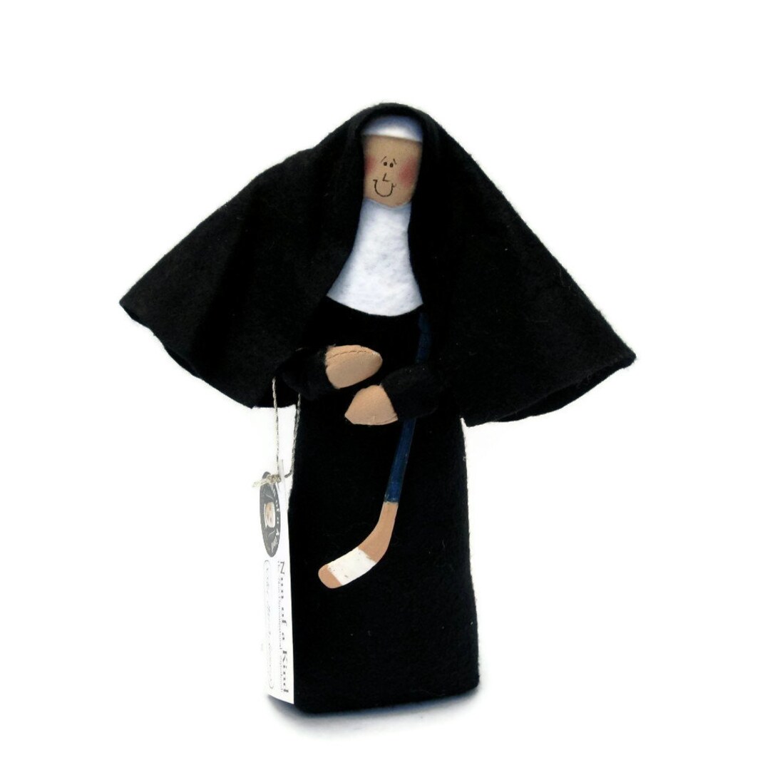 Funny Nun Doll, Hockey Playing Woman, Catholic Humor Gift, Hockey ...