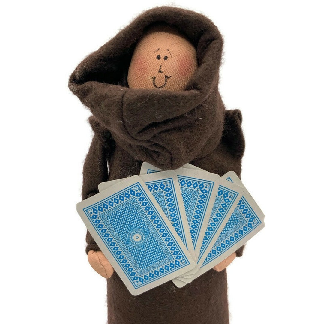 Card playing Monk Brother figure friar with playing cards - Etsy.de