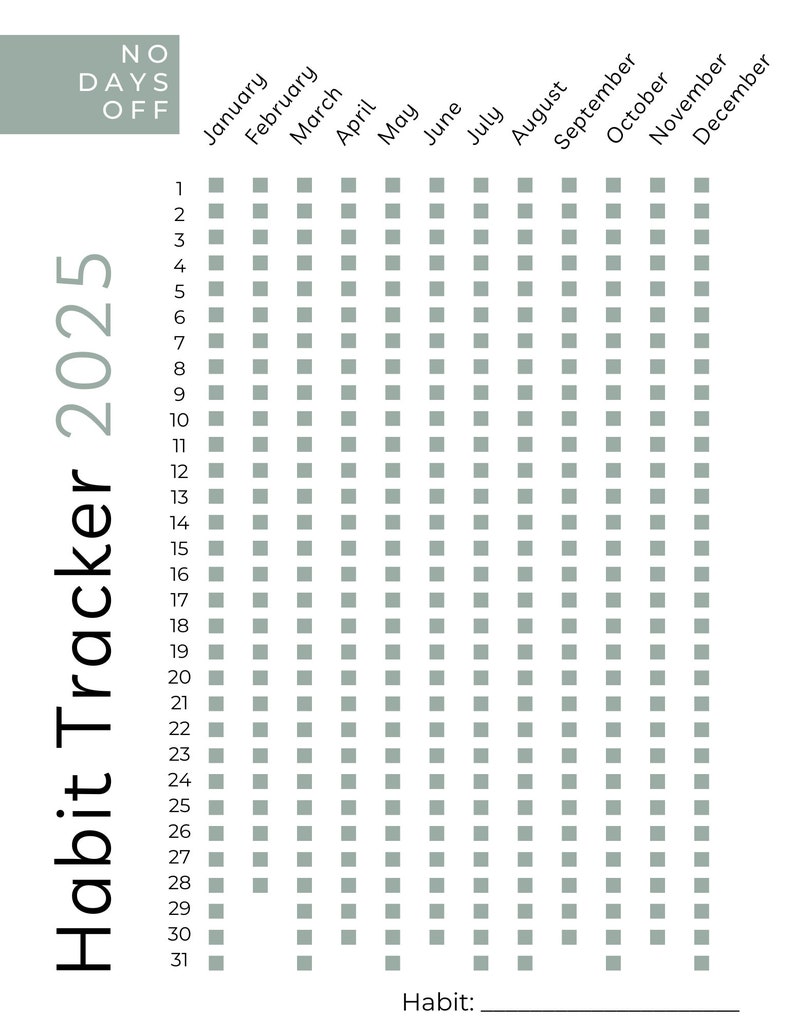 Yearly Habit Tracker | Monthly Habit Tracker | Goal Tracker | Habit Log ...