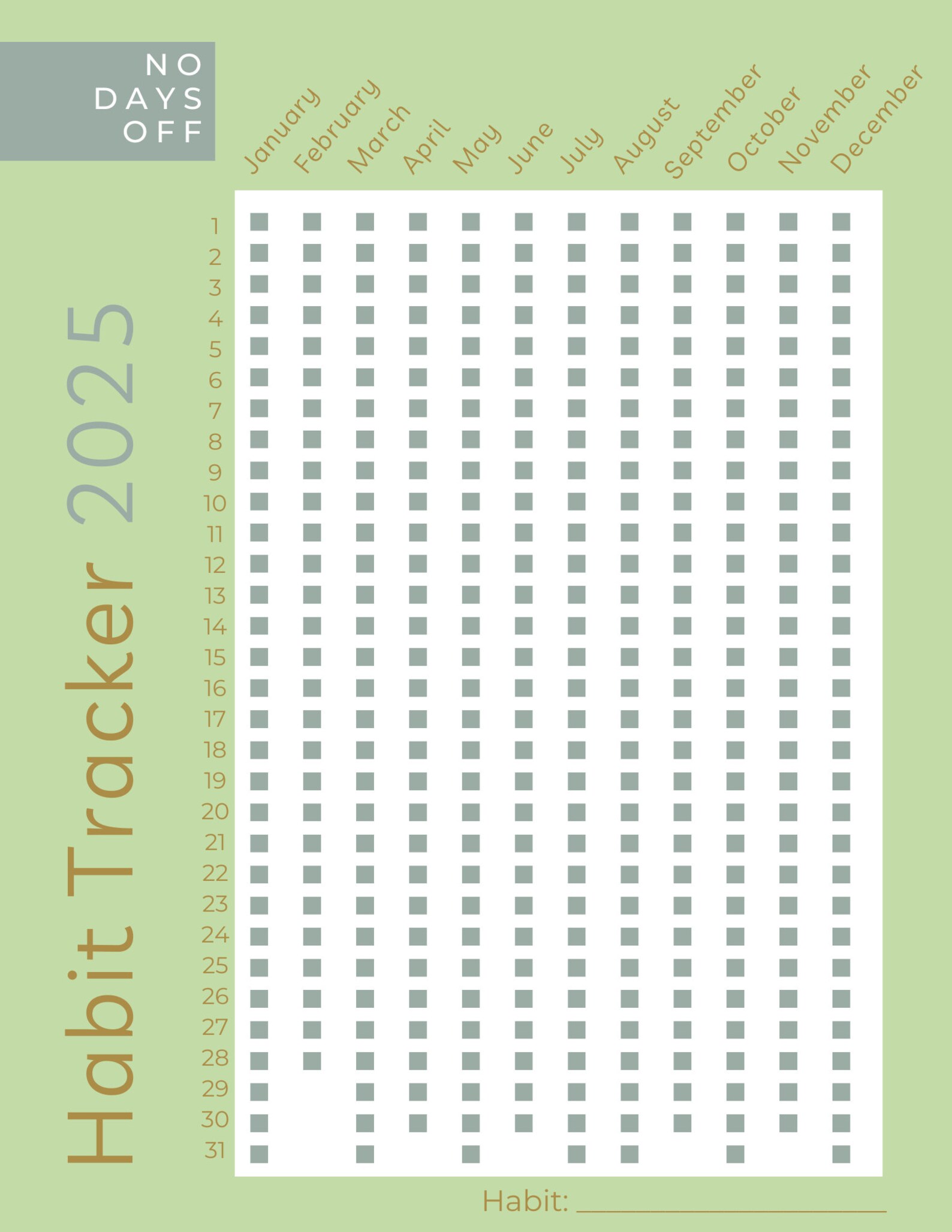 Yearly Habit Tracker | Monthly Habit Tracker | Goal Tracker | Habit Log ...