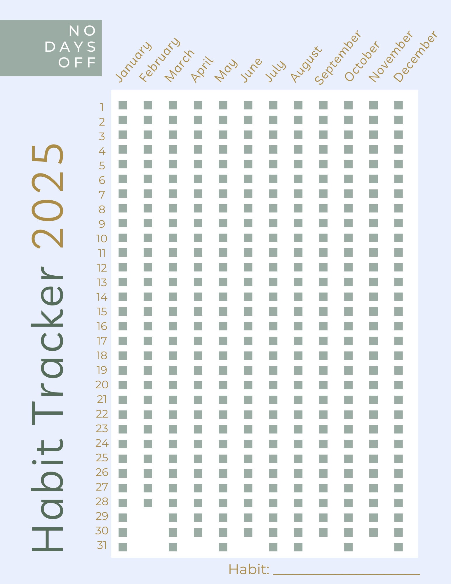 Yearly Habit Tracker | Monthly Habit Tracker | Goal Tracker | Habit Log ...