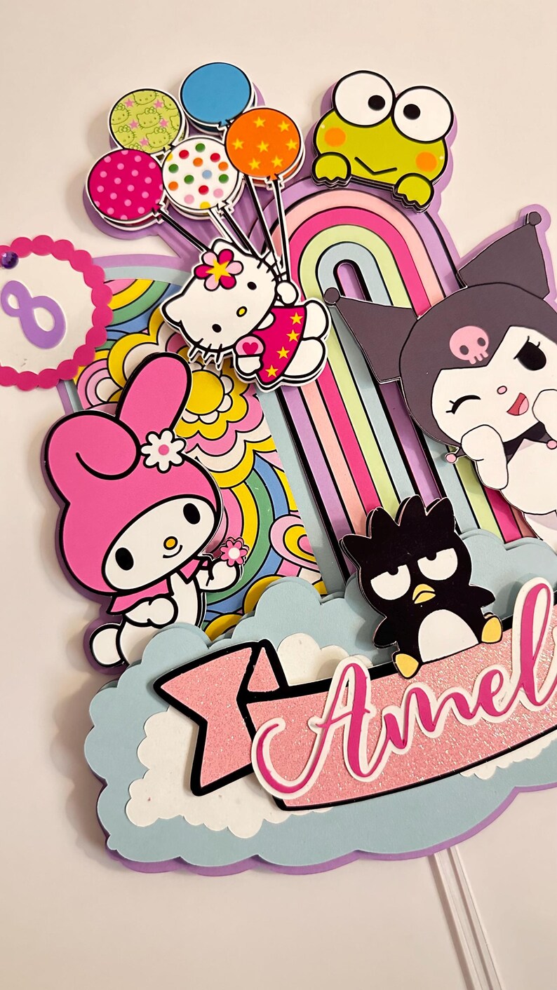 HELLO KITTY Cake Topper, Personalized Hello Kitty Cake Topper, SANRIO ...