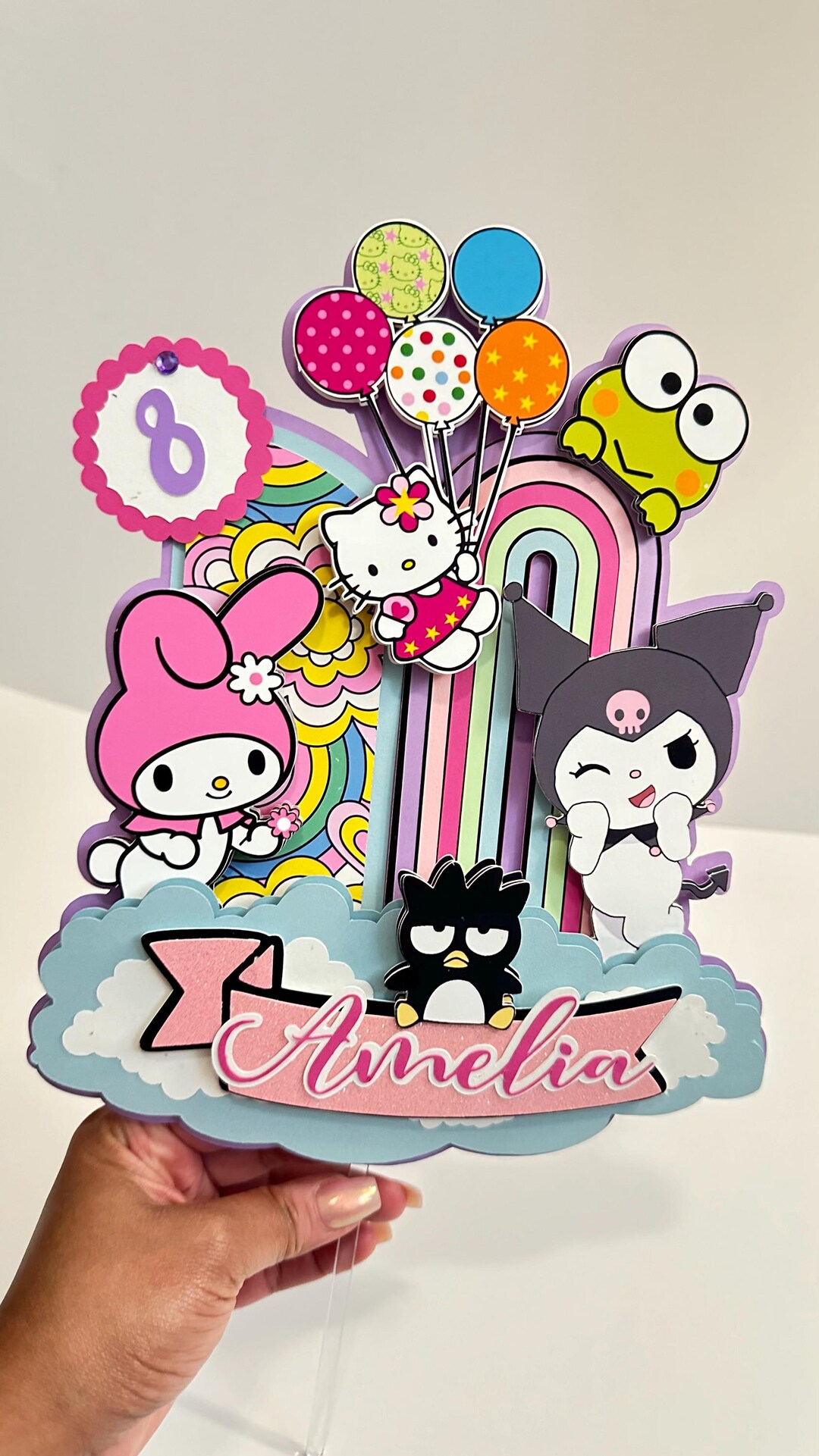 Hello Kitty Cake Topper, Personalized Hello Kitty Cake Topper, Birthday ...