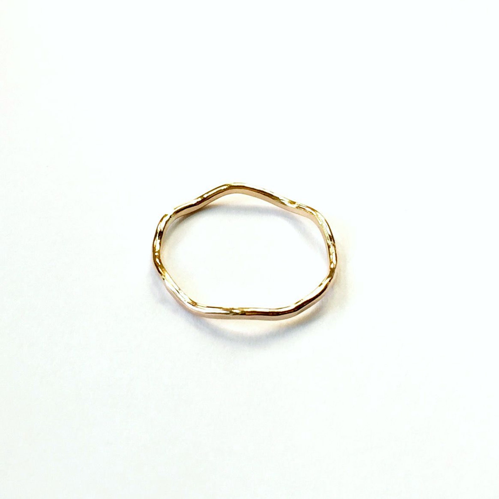 Solid 14k Gold Ring Recycled Gold Ring Wavy Ring Hammered - Etsy