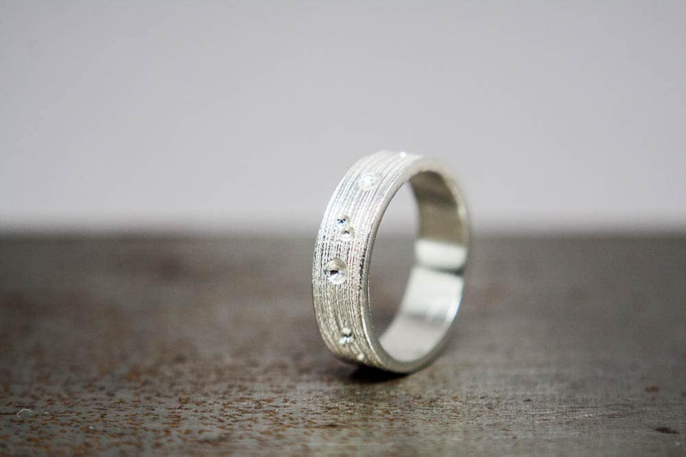 Silver Ring Band Silver Anniversary Gift For Her | Etsy