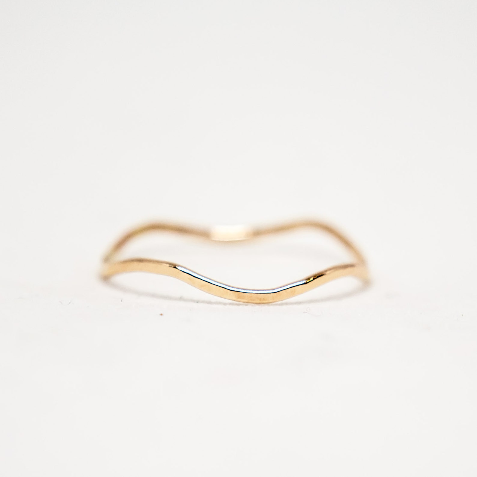 Solid 14k Gold Ring Recycled Gold Ring Wavy Ring Hammered - Etsy
