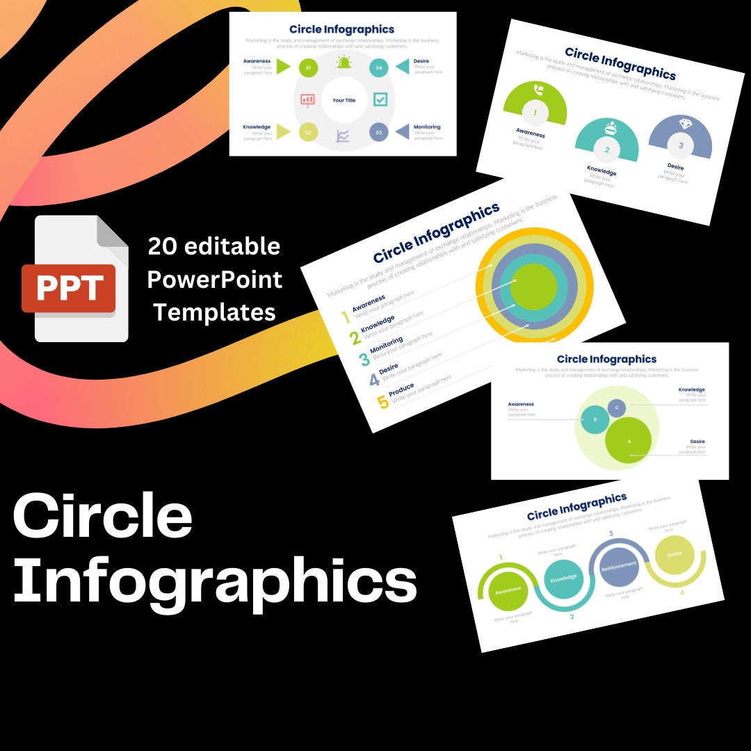 Editable Powerpoint Template circle Infographics for Business ...