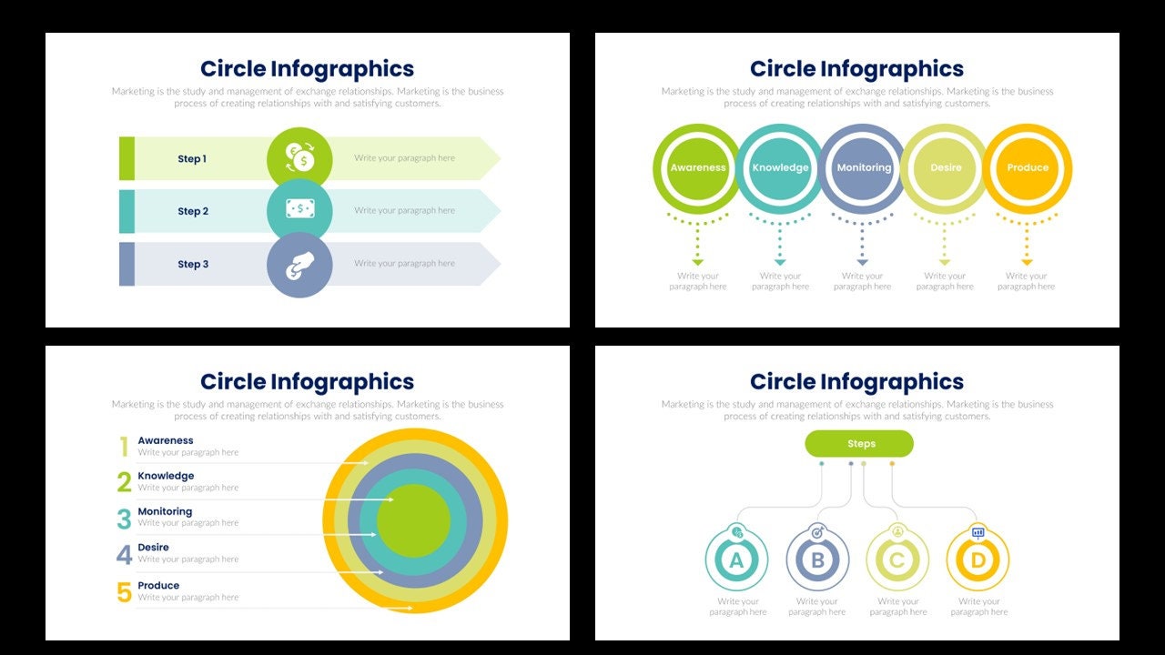 Editable Powerpoint Template circle Infographics for Business ...