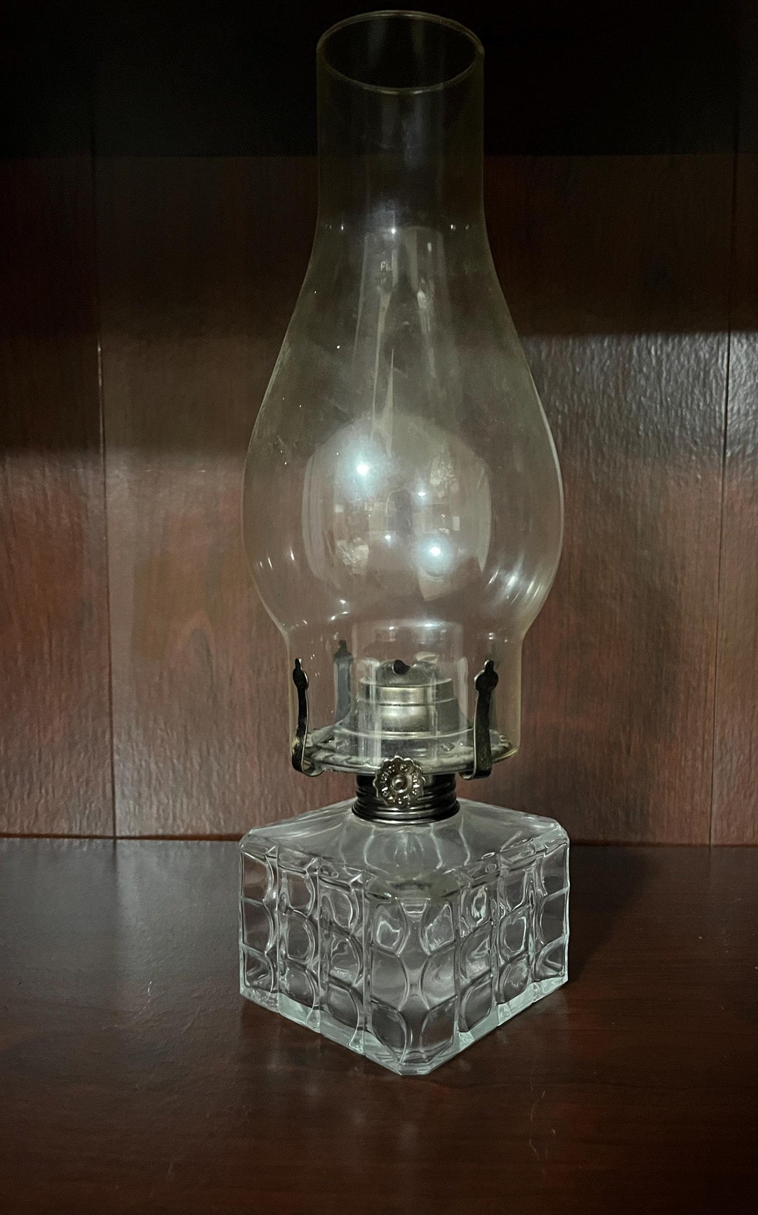 Vintage Lamplight Farms Clear Glass Oil Lamps, Amish Horse and Buggy ...