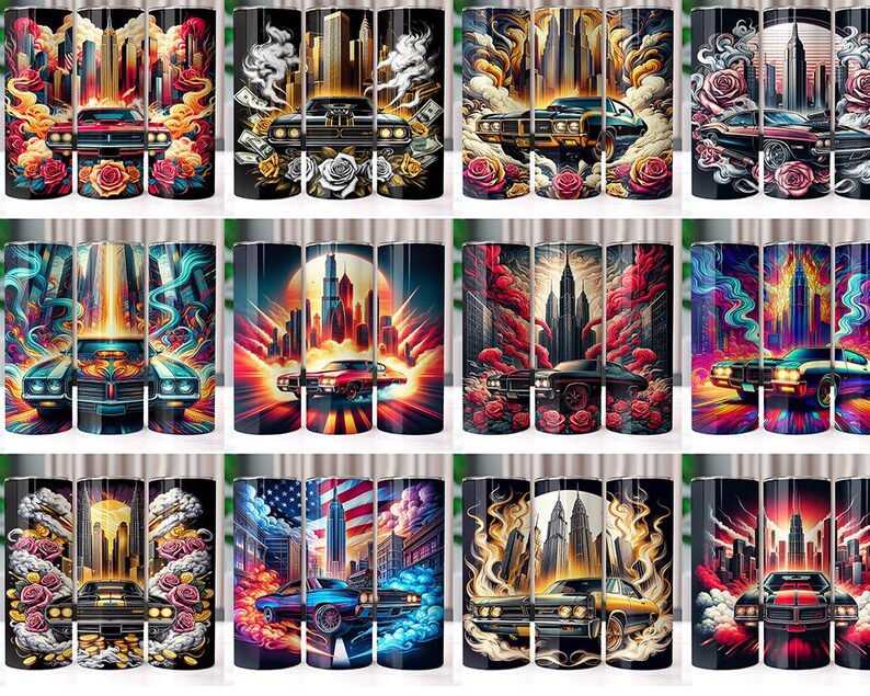 MUSCLE CARS TUMBLER Designs Bundle 20oz Straight Tumbler - Etsy