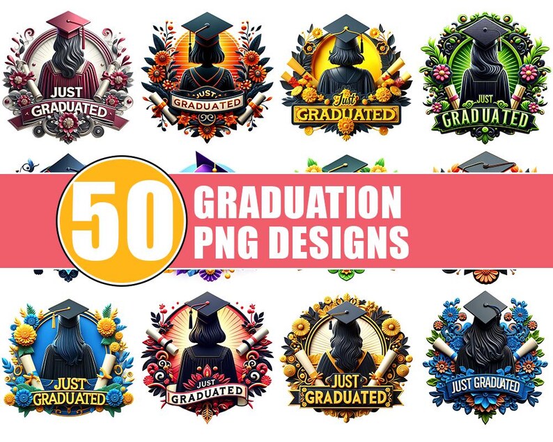 JUST GRADUATED PNG Designs Bundle | Png Design | 300 Dpi | High ...