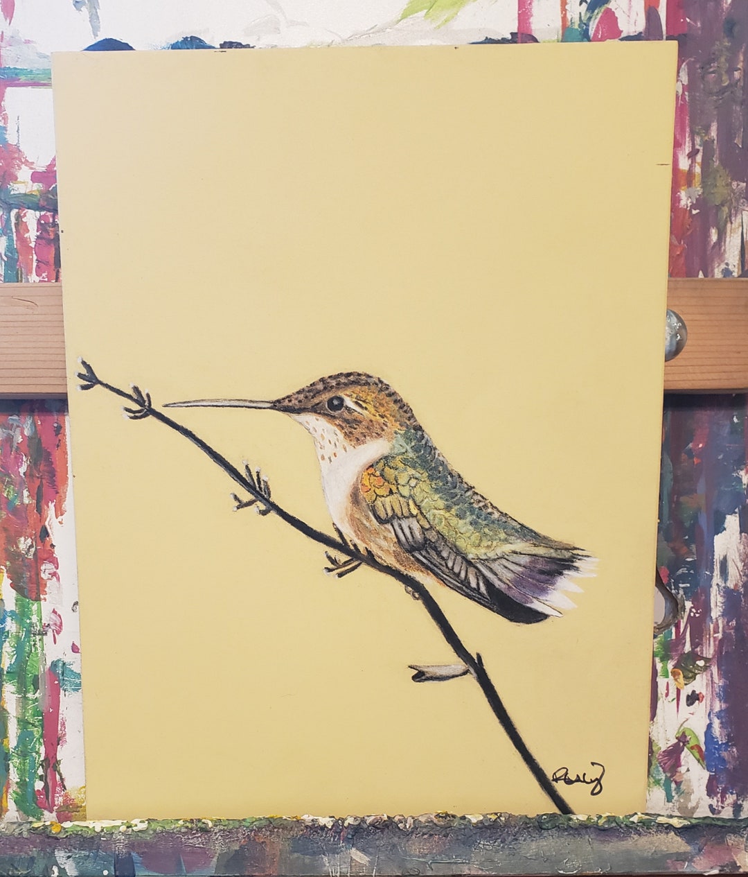 Hummingbird Art Bird Art Hand Drawn Hand Sketched Wildlife Art Helps ...