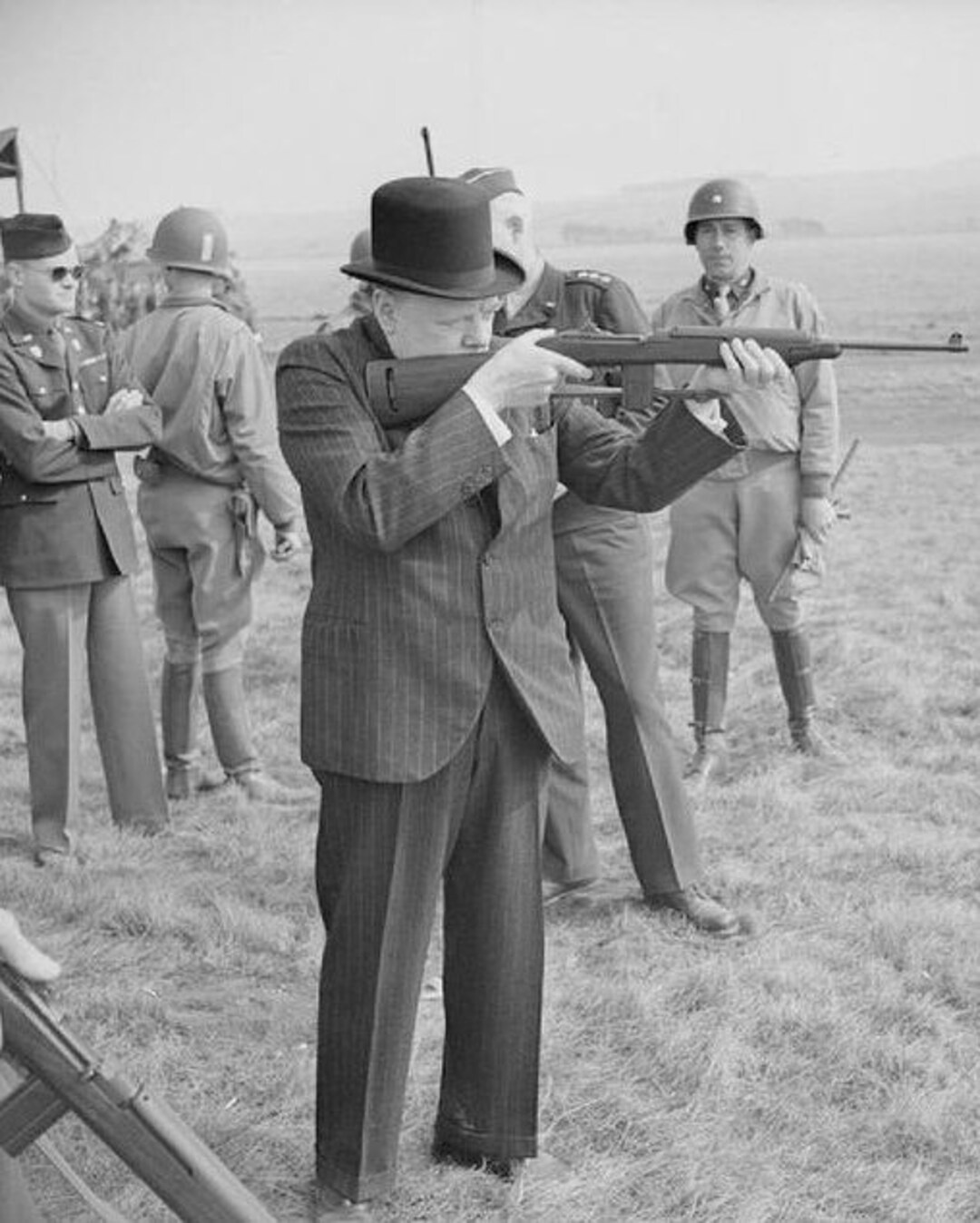Winston Churchill Tries American Rifle 1944 - Etsy