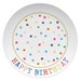 Happy Birthday CAKE Plate. Rainbow Party Confetti W Gold Glitter ...