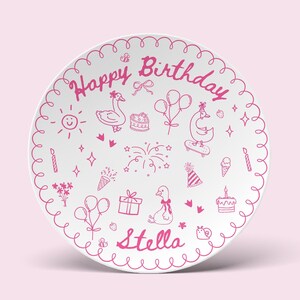 SILLY Goose DOODLES Whimsical Birthday Plate. Quirky Illustrations ...