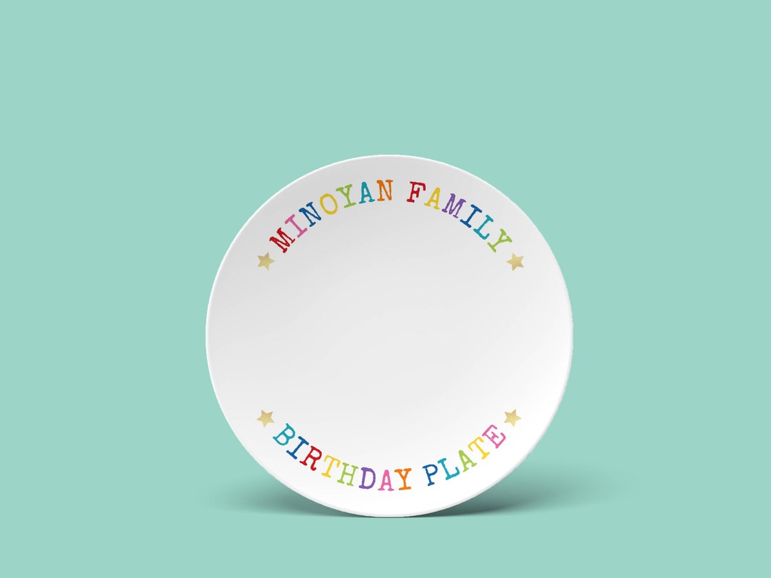 Happy Birthday Family Cake Plate. Personalized 10 Decoware Premium Dish ...