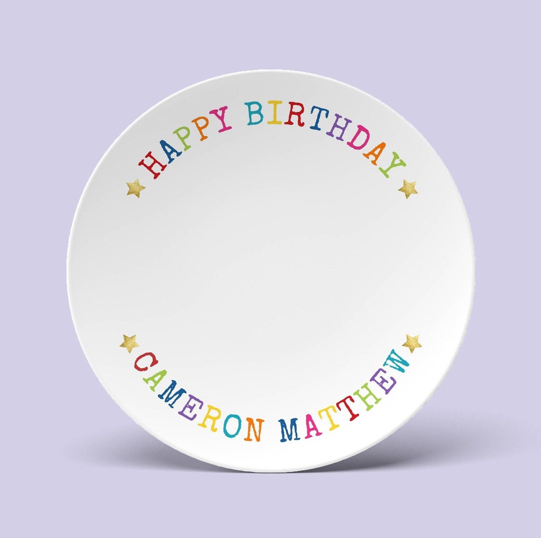 Happy Birthday Plate. Personalized. 10 Decoware Plate W Your Text. so ...