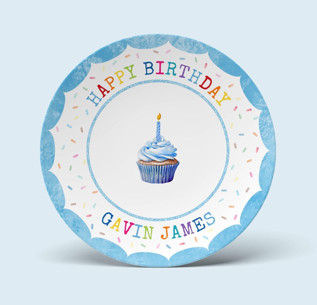 Boy Birthday Plate SPRINKLES. Smash Cake. One Little Candle One Little ...