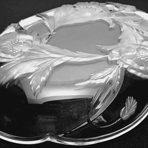 Mikasa Crystal Serving Platter - Meadow Melody Pattern With Embossed ...