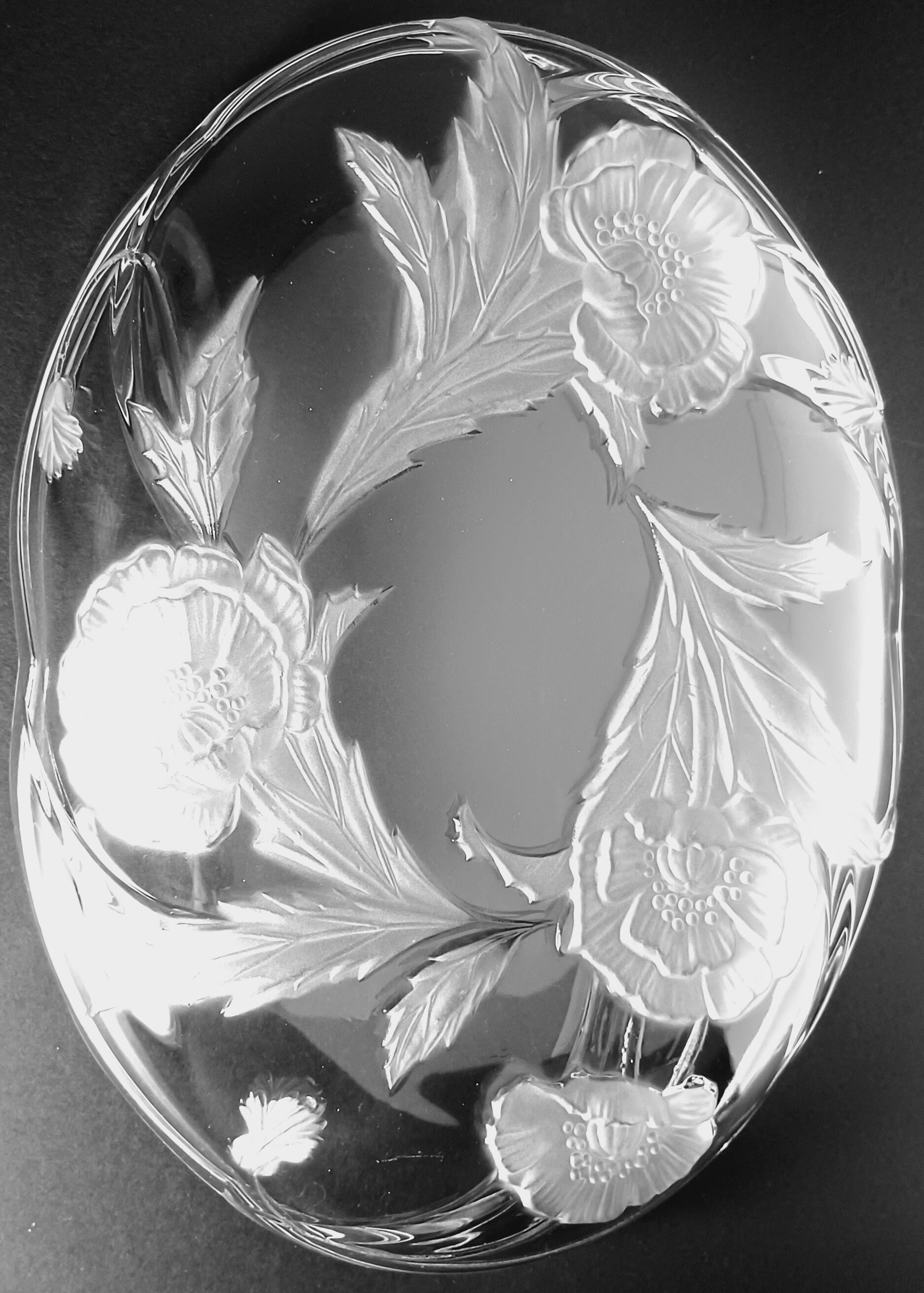 Mikasa Crystal Serving Platter - Meadow Melody Pattern With Embossed ...