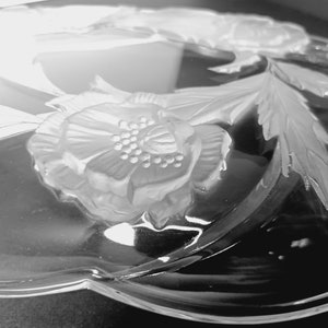 Mikasa Crystal Serving Platter - Meadow Melody Pattern With Embossed ...