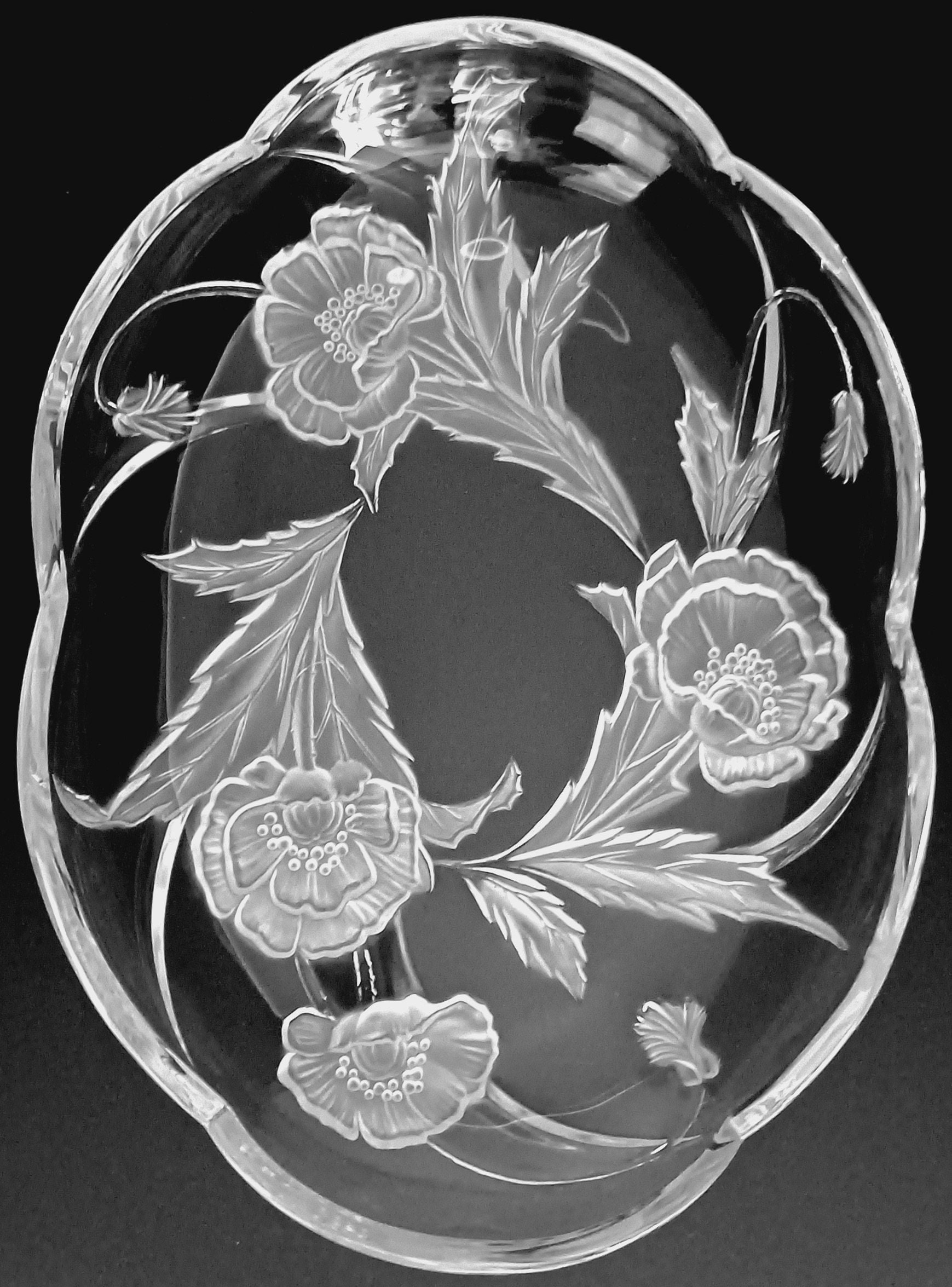 Mikasa Crystal Serving Platter Meadow Melody Pattern With Embossed ...