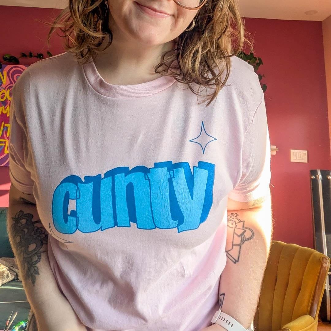 Cunty Word Art Funny Y2k Screen Print Graphic T-shirt - Etsy