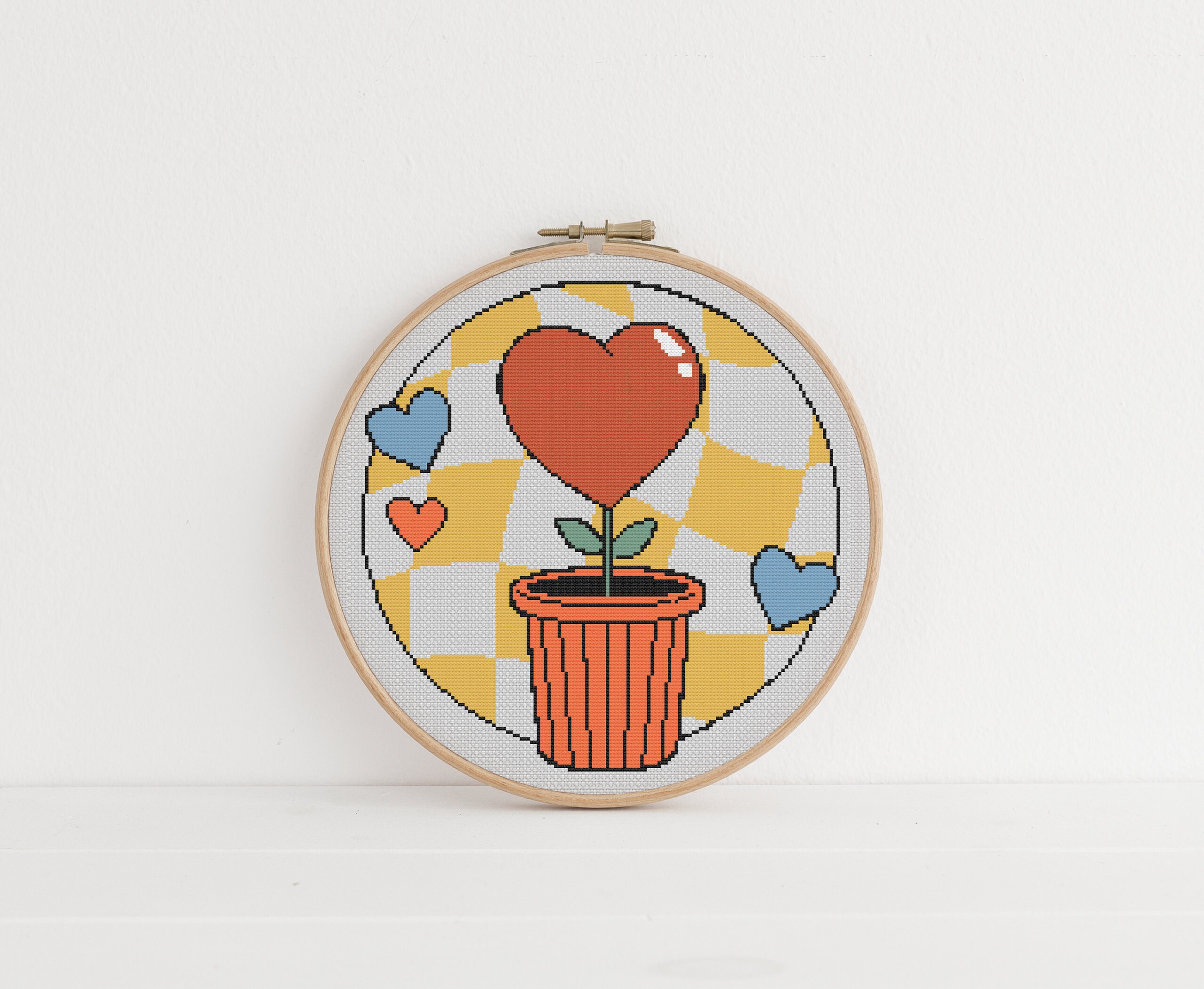 SET OF 3 Groovy Cross Stitch Pattern Modern Cross Stitch Flower Power ...