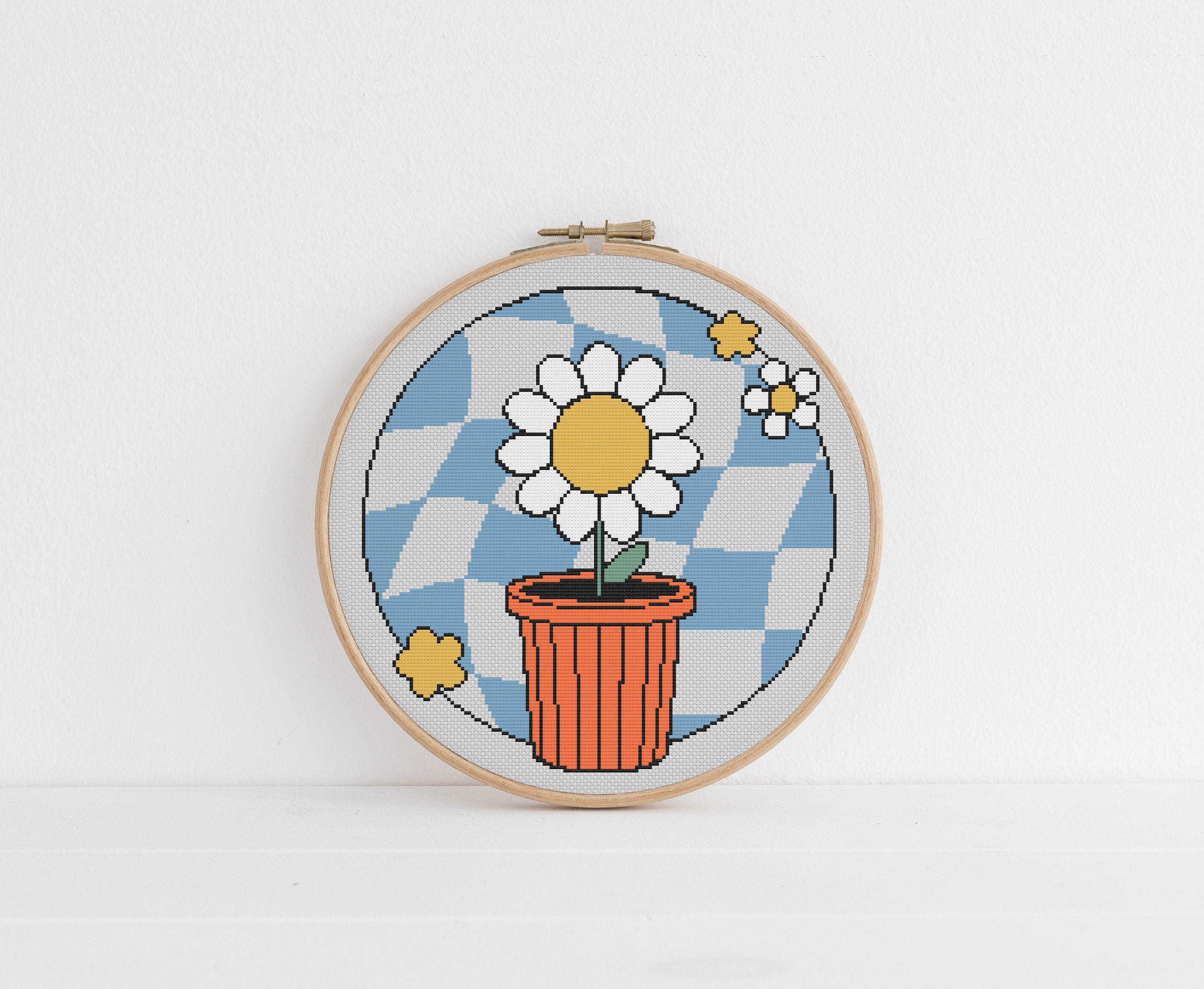 SET OF 3 Groovy Cross Stitch Pattern Modern Cross Stitch Flower Power ...