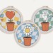 SET OF 3 Groovy Cross Stitch Pattern Modern Cross Stitch Flower Power ...