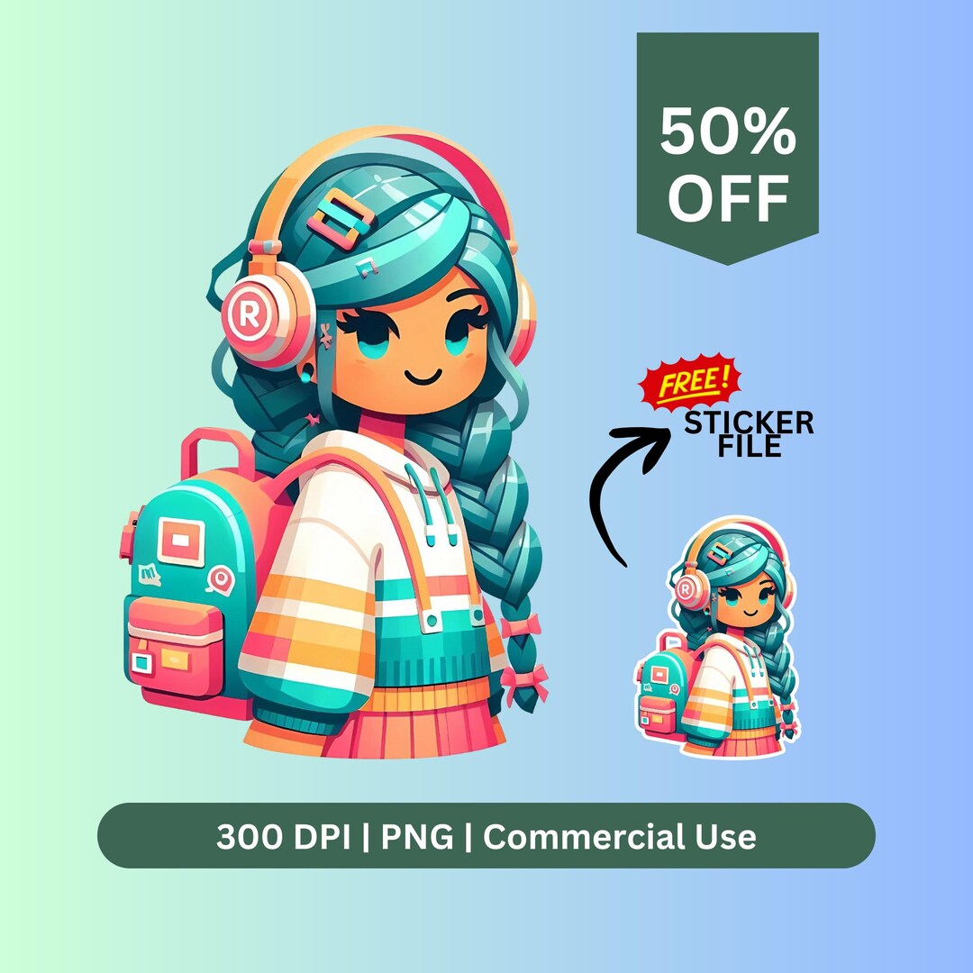 Girl Roblox Png, School Girl, Gamer Girl, Cute Girl Png, Trendy Digital ...