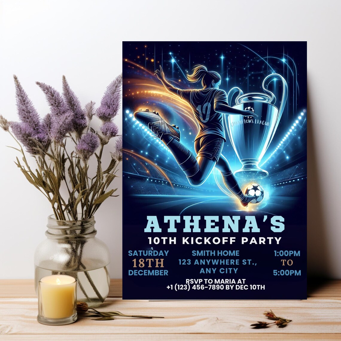 Soccer Birthday Invite, Soccer Birthday Party, Soccer Party Invite ...