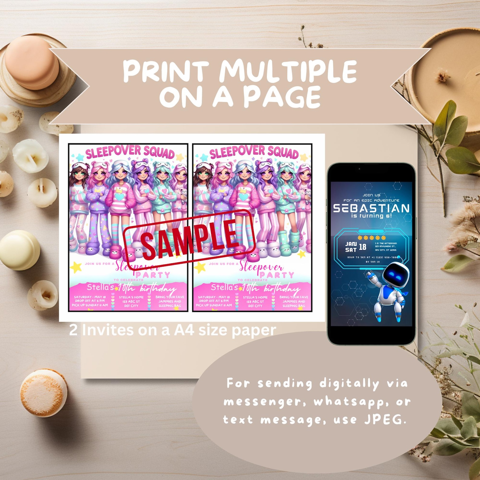 Astro Bot Birthday Invitation, Gaming Birthday Invite, Video Game ...