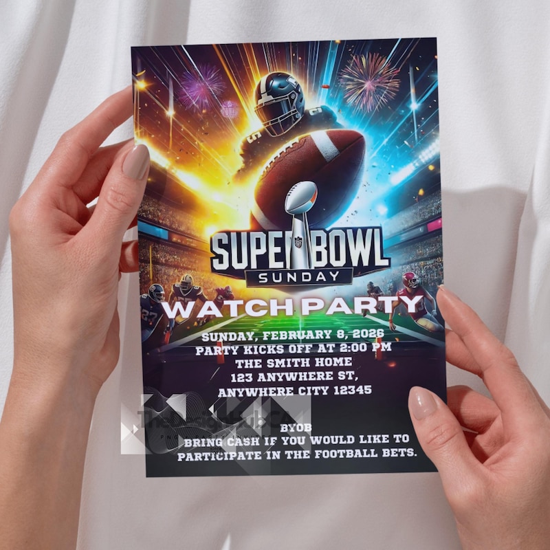 Superbowl Birthday Flyer - Etsy