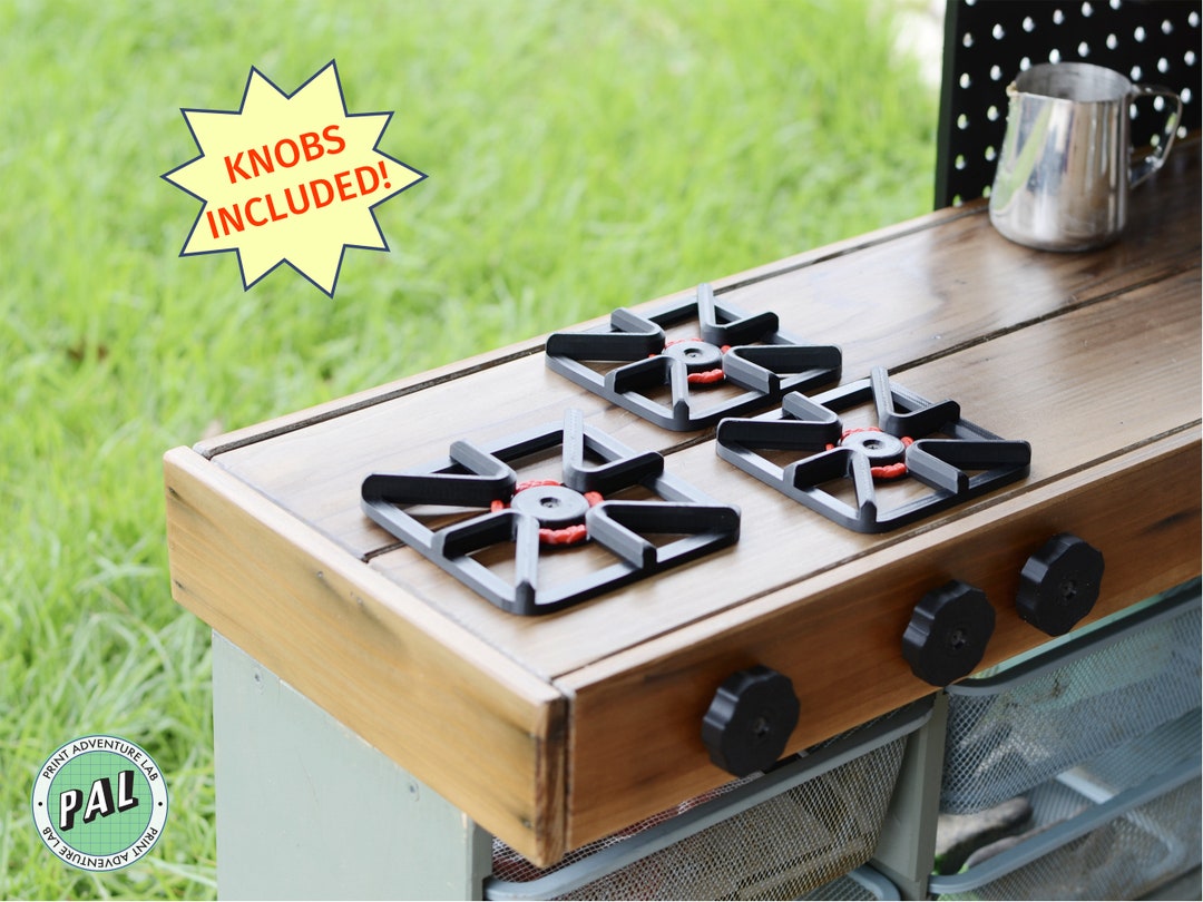Mud Kitchen Stove Top Burners & Knobs - Set of 3 or 4 'gas' Burners ...