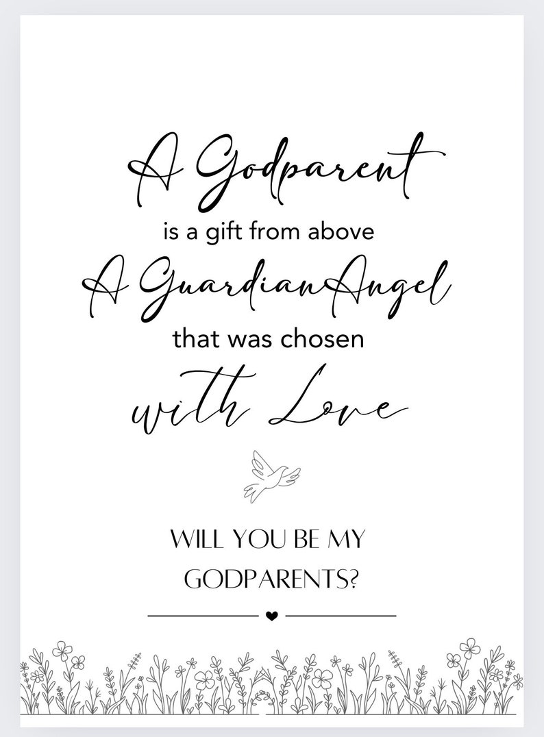 Will You Be My Godparent? - Digital Download A4 PDF Print - Etsy