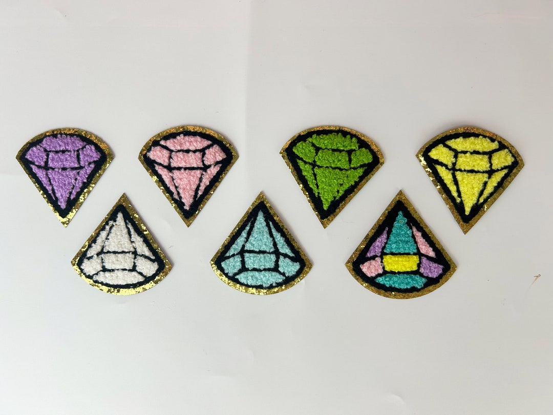 Diamond Chenille Patch,embroidered Iron on Patches ,gold Glitter Trim ...