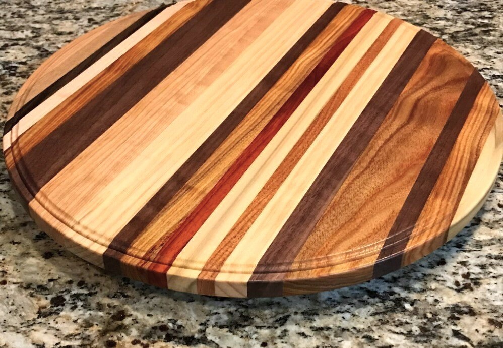 Handmade Lazy Susan Turntable, Rustic Wood Lazy Susan, Wooden Serving ...