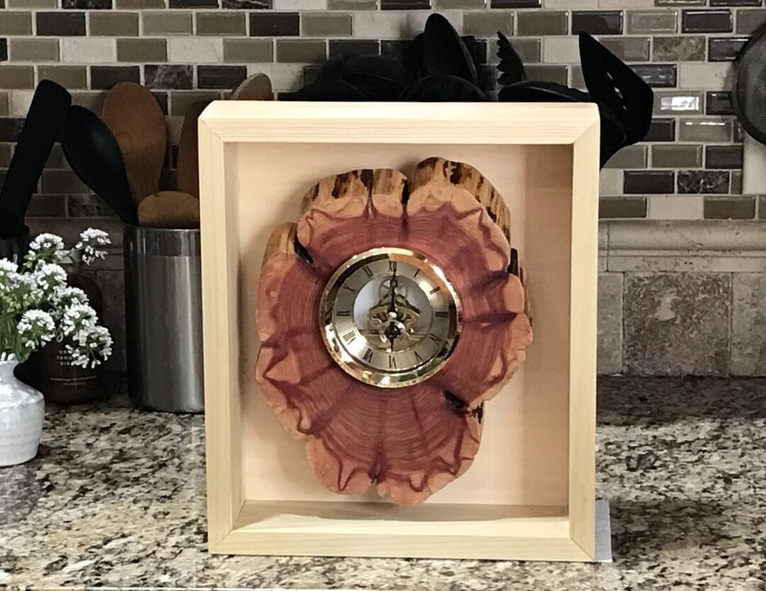 Handmade Cedar Wall Clock, Wood Mantle Clock, Unique Wooden Clock Can ...