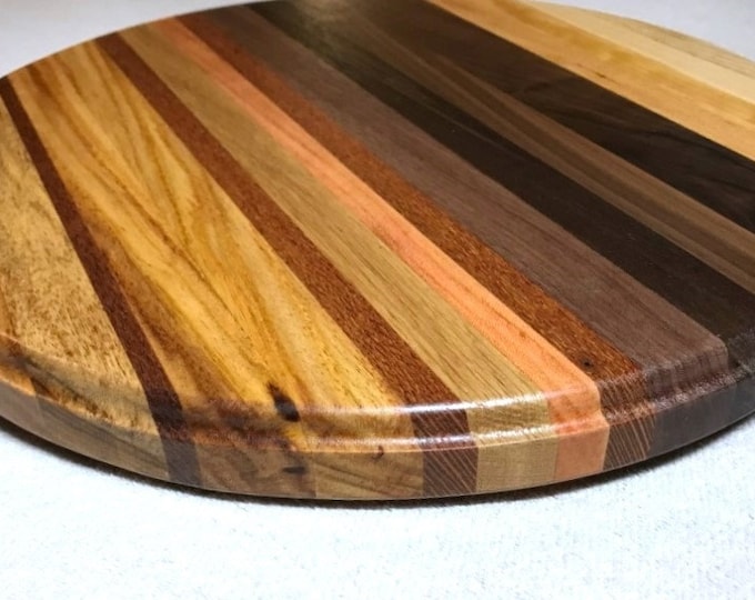 Handmade Lazy Susan Turntable, Rustic Wood Lazy Susan, Wooden Serving ...