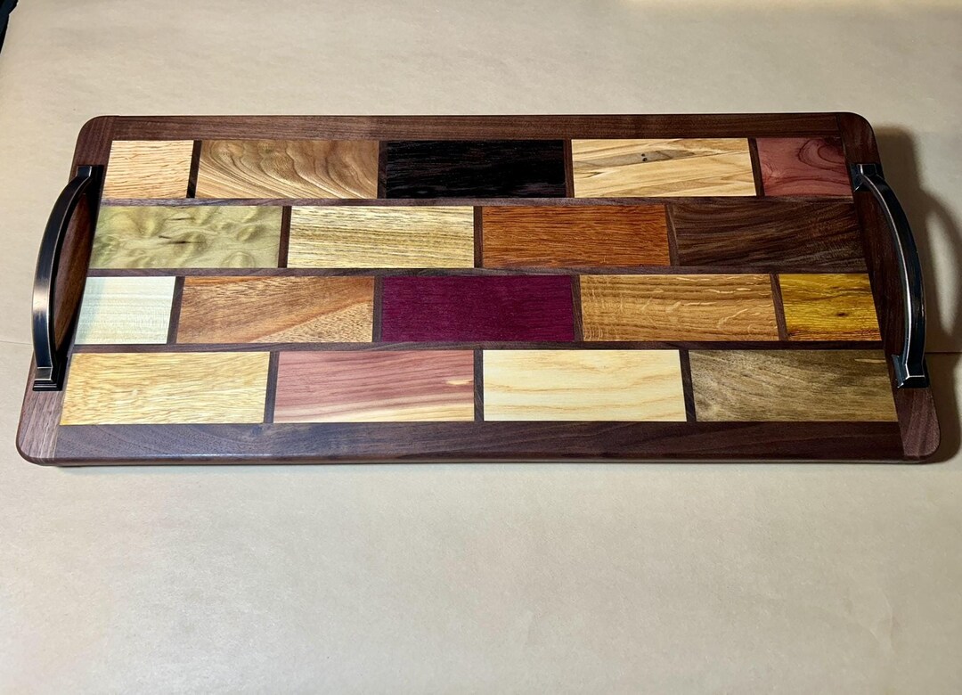 Custom Wood Serving Tray, Handmade Serving Board, Charcuterie Board ...