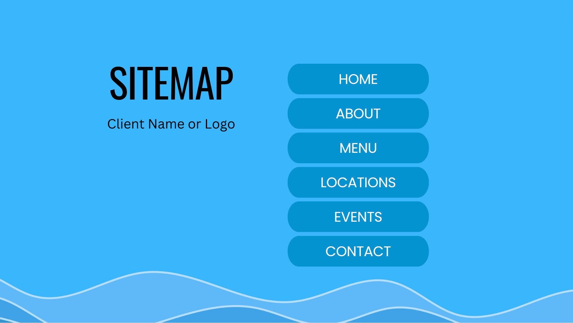 New Sitemap Template for Canva With Wireframes Blue 36 Slides - Etsy