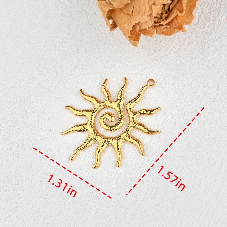 14K Gold Filled Sun Pendant Charms, Delicate Celestial Charms for DIY Jewelry Bracelet, Necklace ...