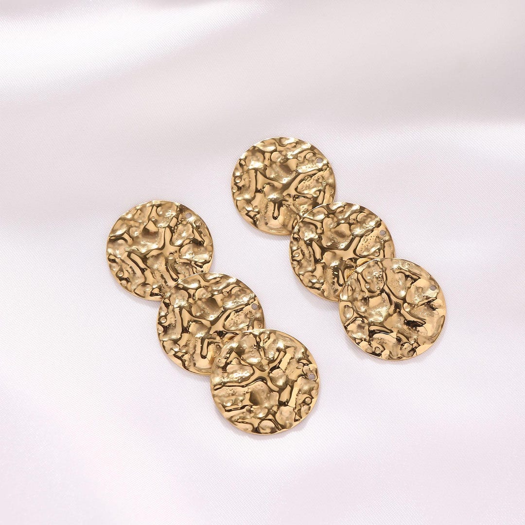 14K Gold Filled Charms Irregular Coin Little Disc Pendant Jewelry 1pc ...