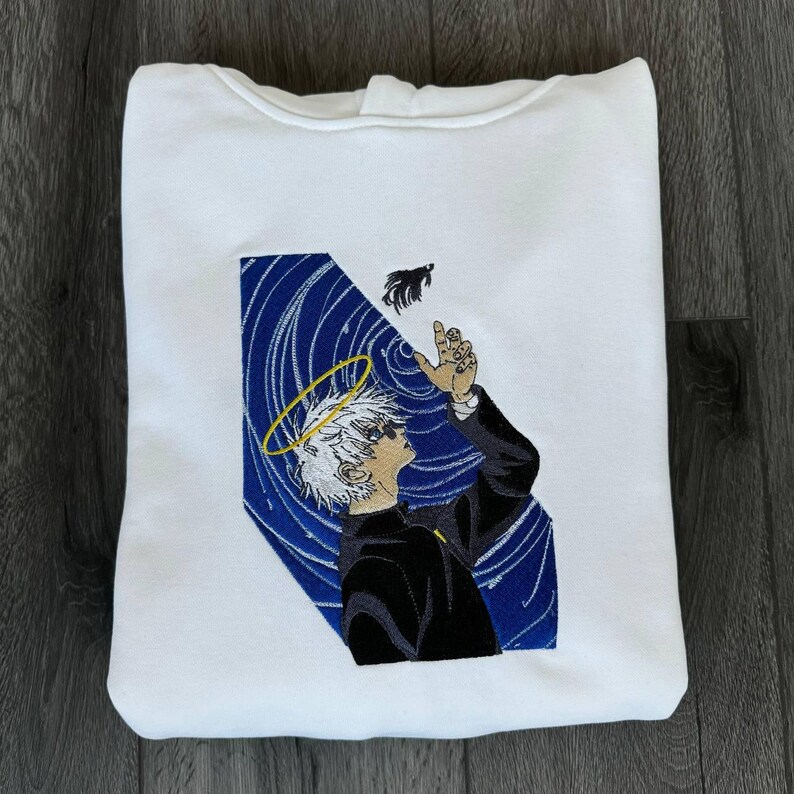 Gojo Satoru Matching Hoodie With Embroidery | Gojo Satoru Jujutsu ...