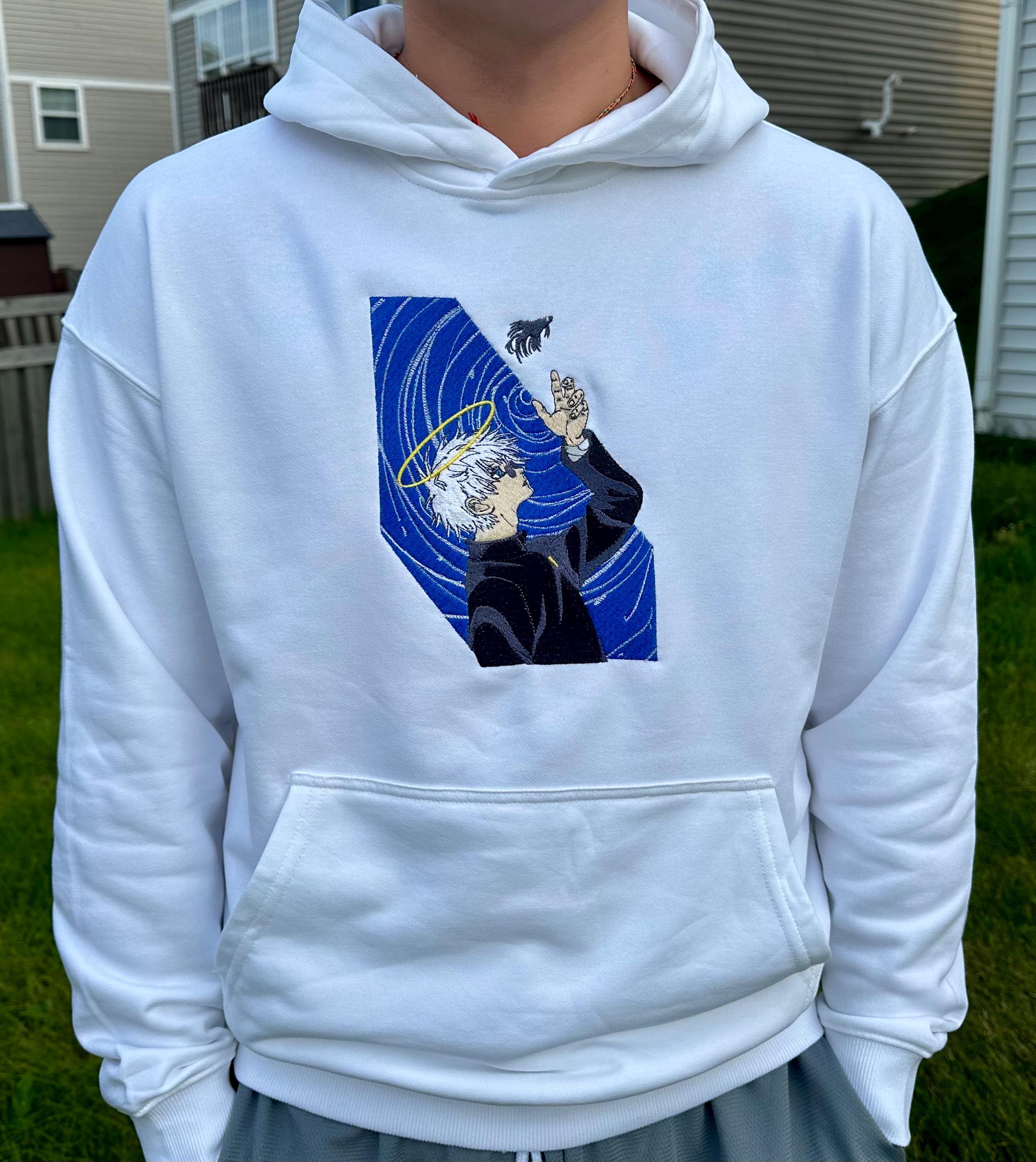 Gojo Satoru Matching Hoodie With Embroidery | Gojo Satoru Jujutsu ...