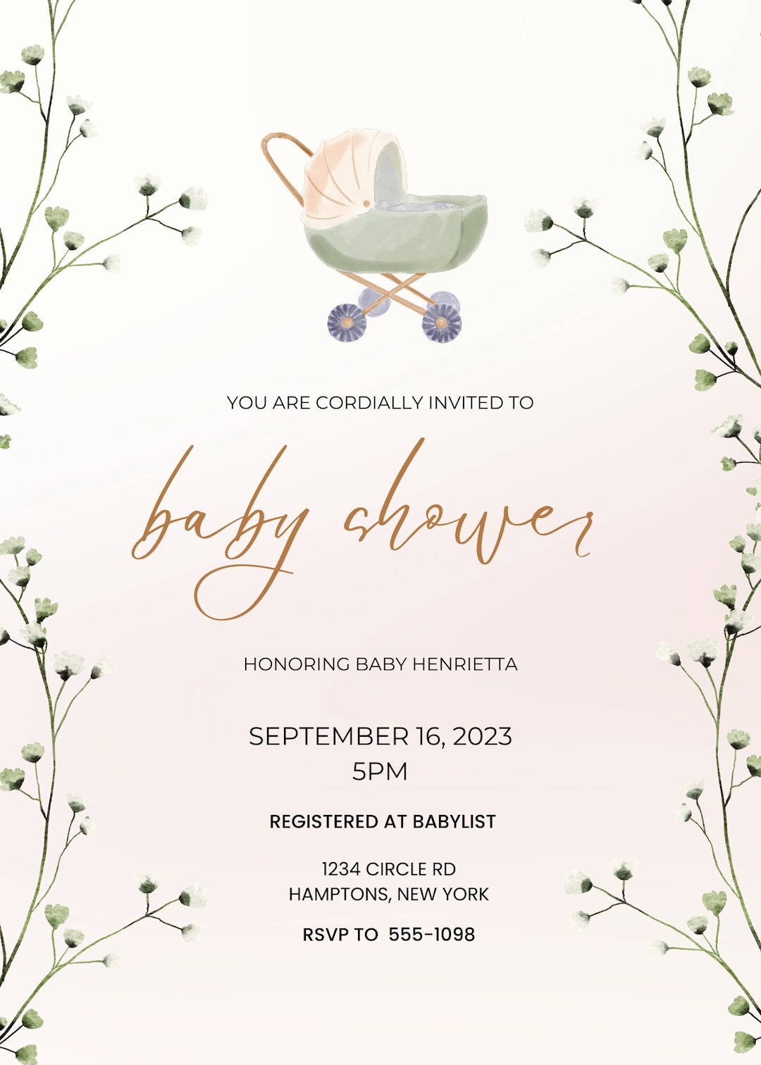 Elegant and Whimsical Baby Shower Invitation - Etsy