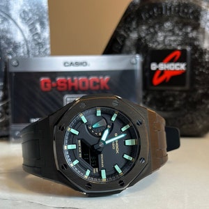 Casio G-shock Oak Black Green GA-2100 Custom Casioak Men's Watch - Etsy