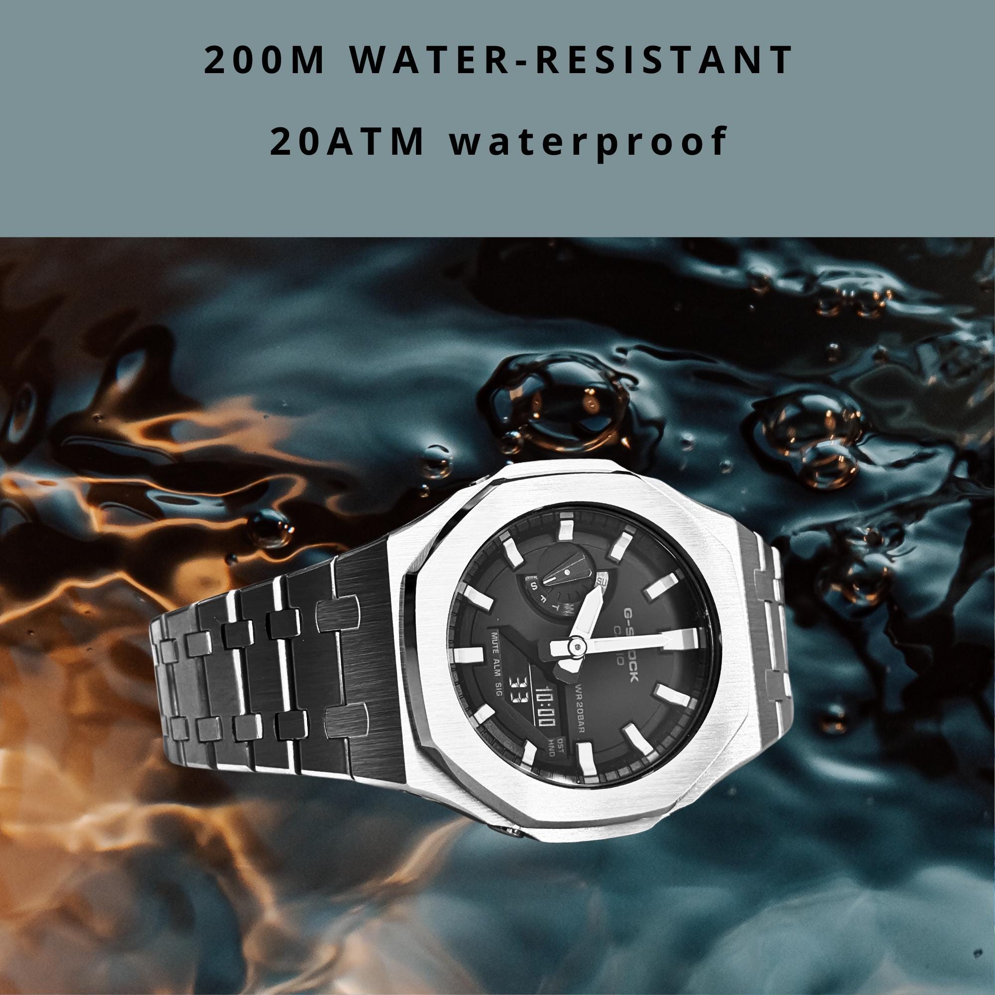 Casio G-shock GA2100 – Silver White | Custom Casioak | Men's Watch ...