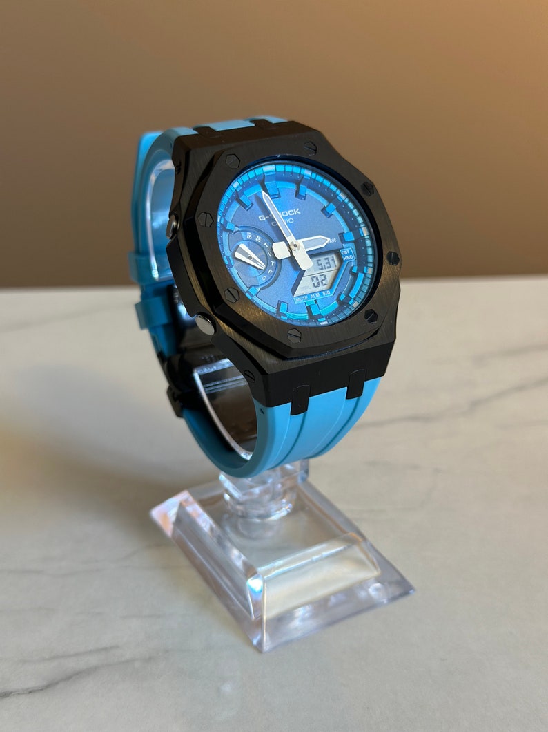 Casio G-shock Oak Blue Black GA-2100 Custom Casioak Men's Watch - Etsy